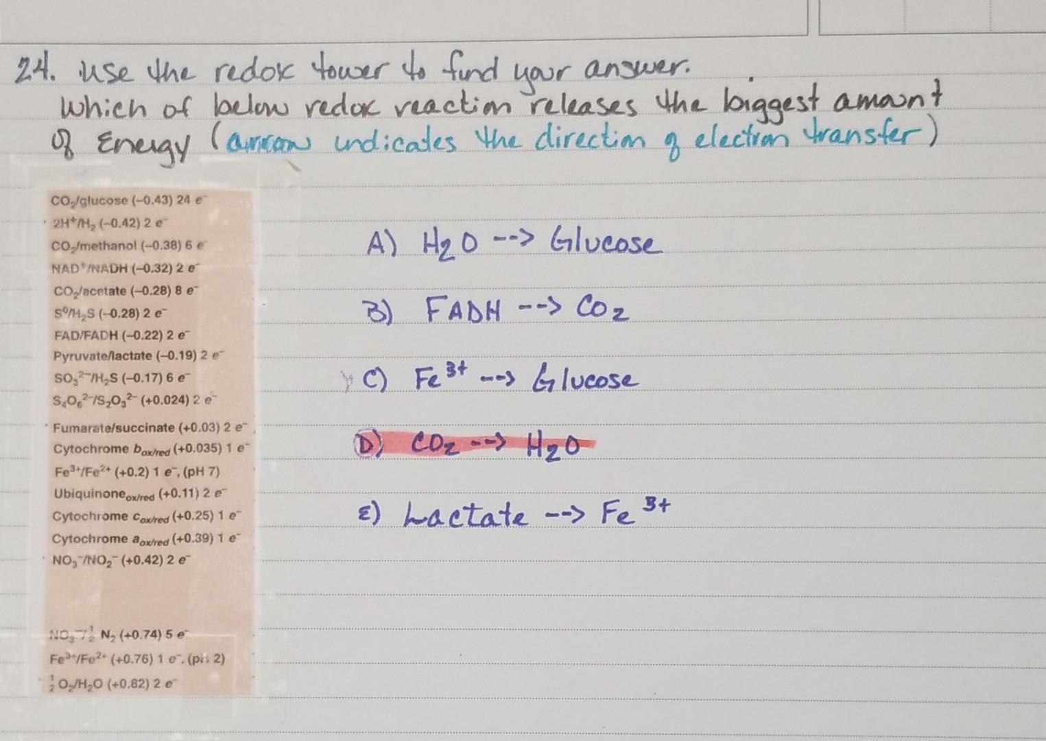 Solved 24. Use the redok tower to find your answer. Which of | Chegg.com