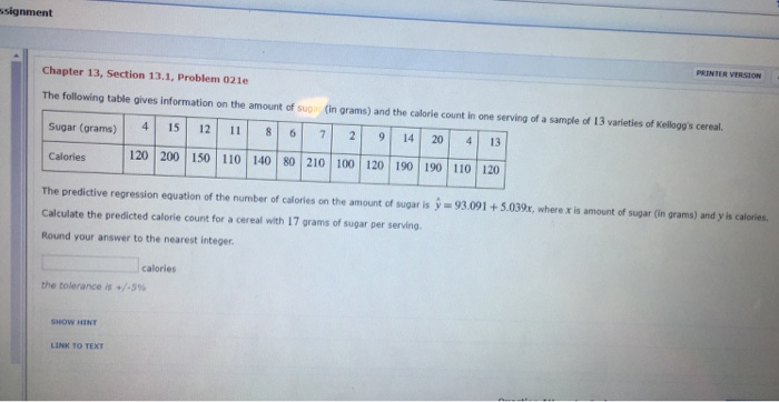 Solved ssignment Chapter 13, Section 13.1, Problem 02 le The | Chegg.com