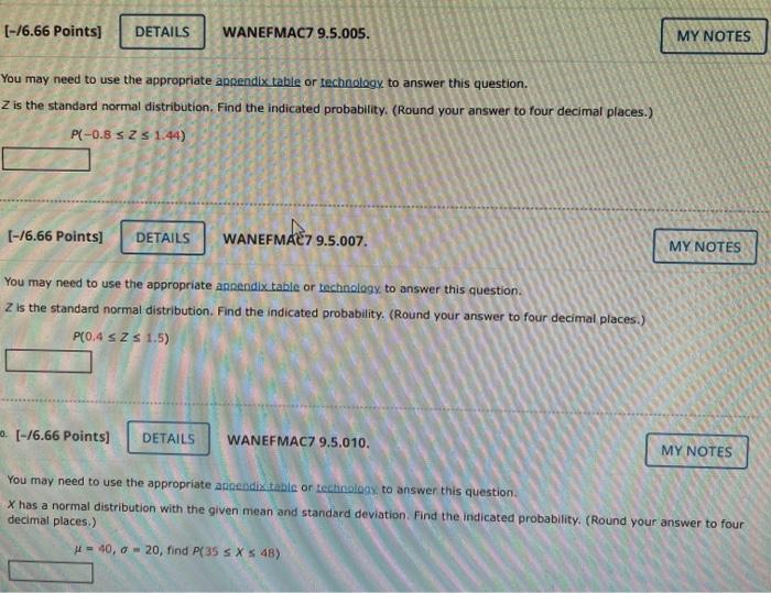 Solved [-16.66 Points) DETAILS WANEFMAC7 9.5.005. MY NOTES | Chegg.com