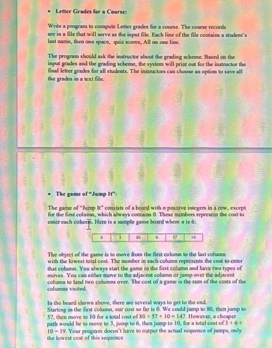 Solved • Letter Grades for a Course: Write a program to | Chegg.com