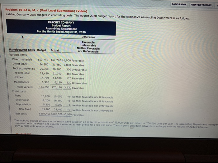 Solved CALCULATOR PRINTER VERSION Problem 10-3A a, b1, C | Chegg.com