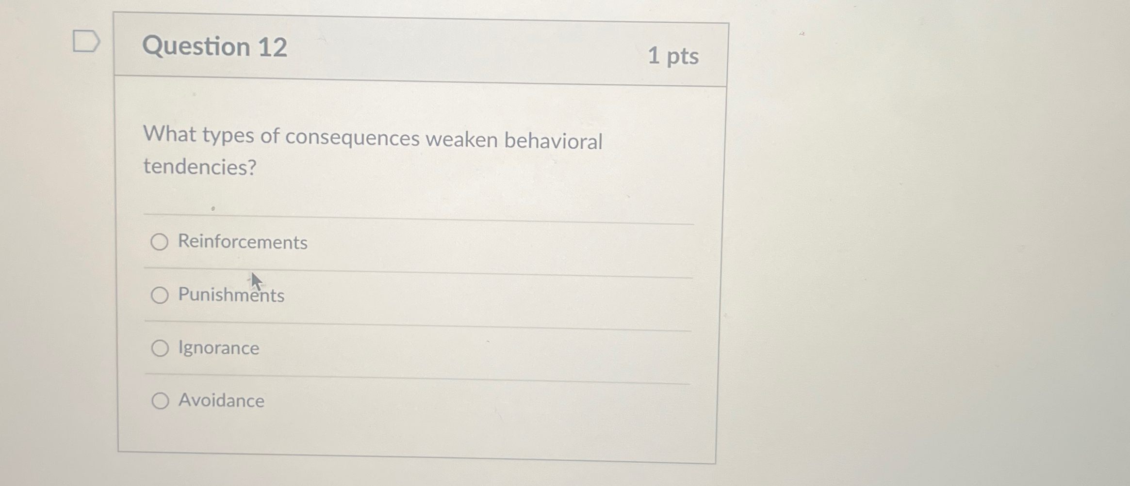 Solved Question 121 ﻿ptsWhat types of consequences weaken | Chegg.com