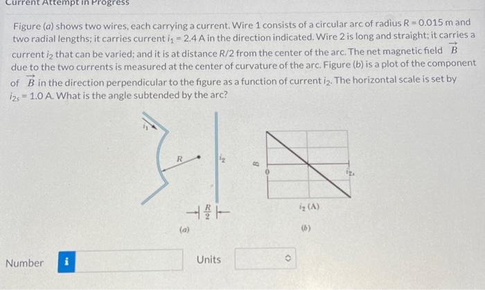 Solved Figure (a) shows two wires, each carrying a current. | Chegg.com