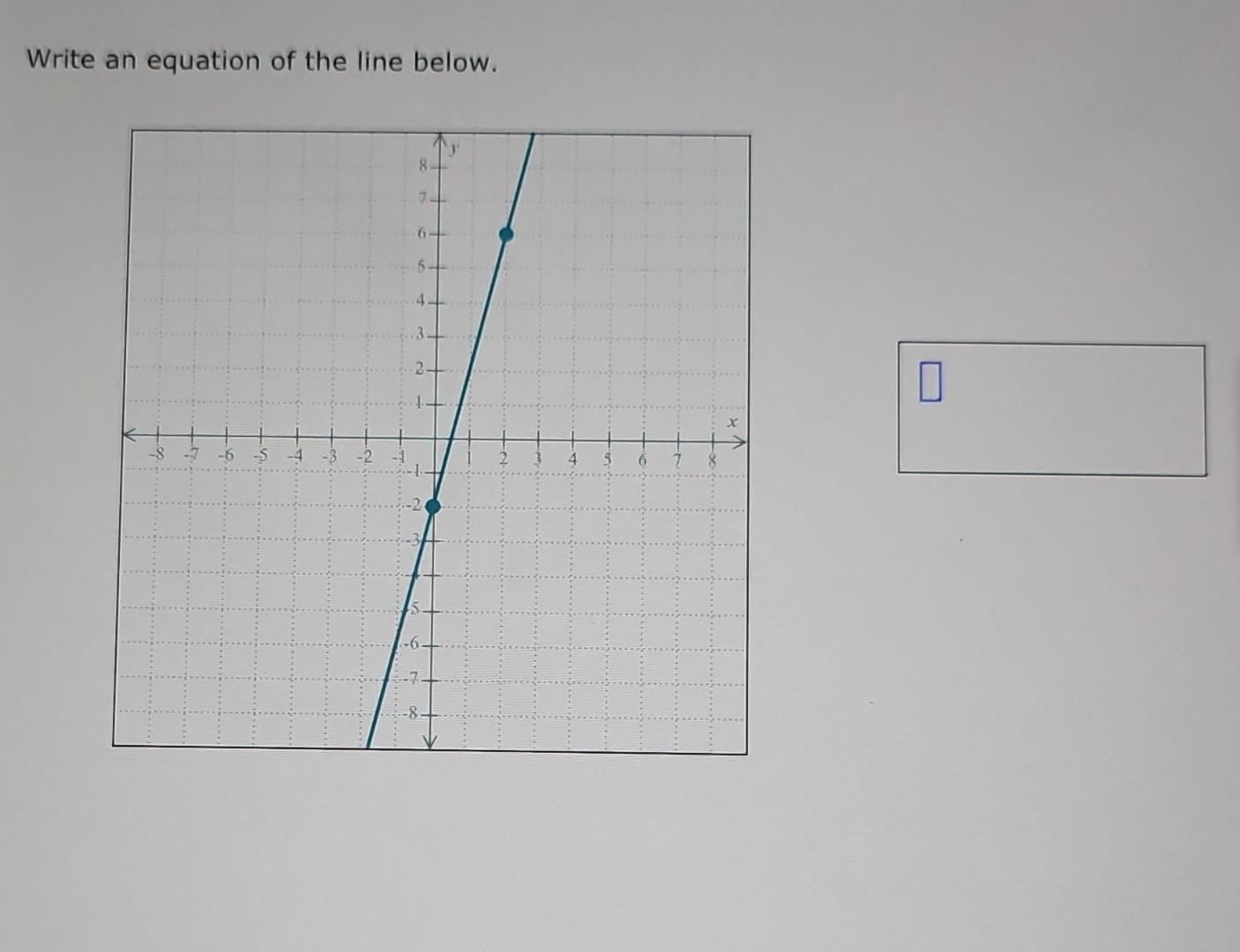 Solved write an equation of the line below. | Chegg.com