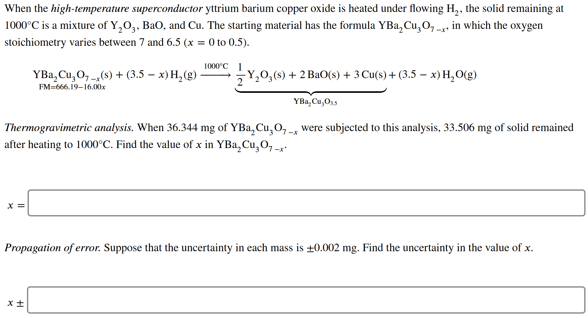 Solved When the high-temperature superconductor yttrium | Chegg.com