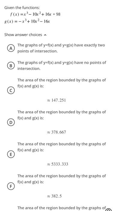 Solved Given the functions: | Chegg.com