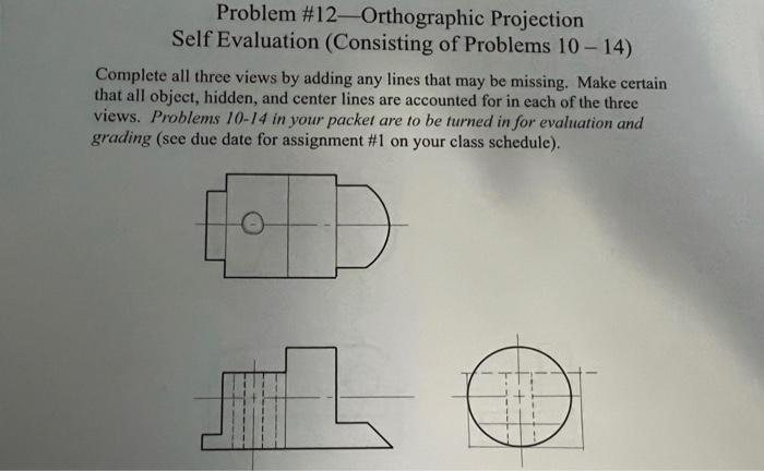Problem #12-Orthographic Projection Self Evaluation | Chegg.com