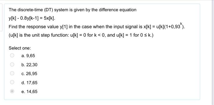 Solved The discrete-time (DT) system is given by the | Chegg.com
