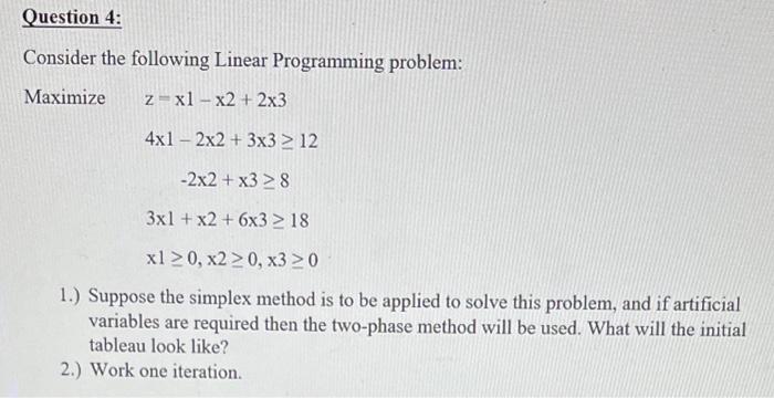 Solved Consider the following Linear Programming problem: | Chegg.com