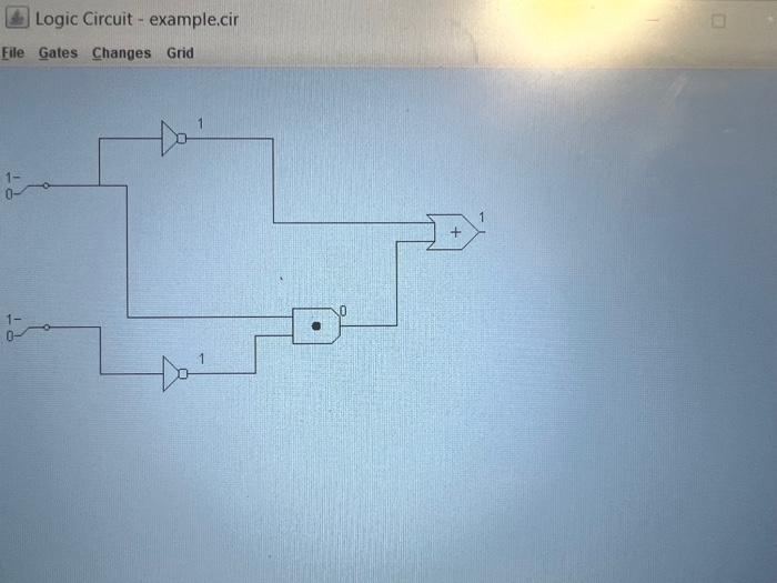 Solved Logic Circuit - example.cir File Gates Changes Grid | Chegg.com