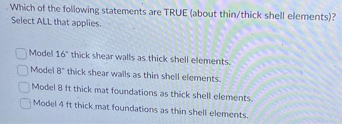 Solved Which of the following statements are TRUE (about | Chegg.com