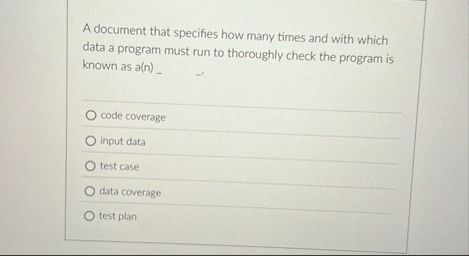 Solved A document that specifies how many times and with | Chegg.com