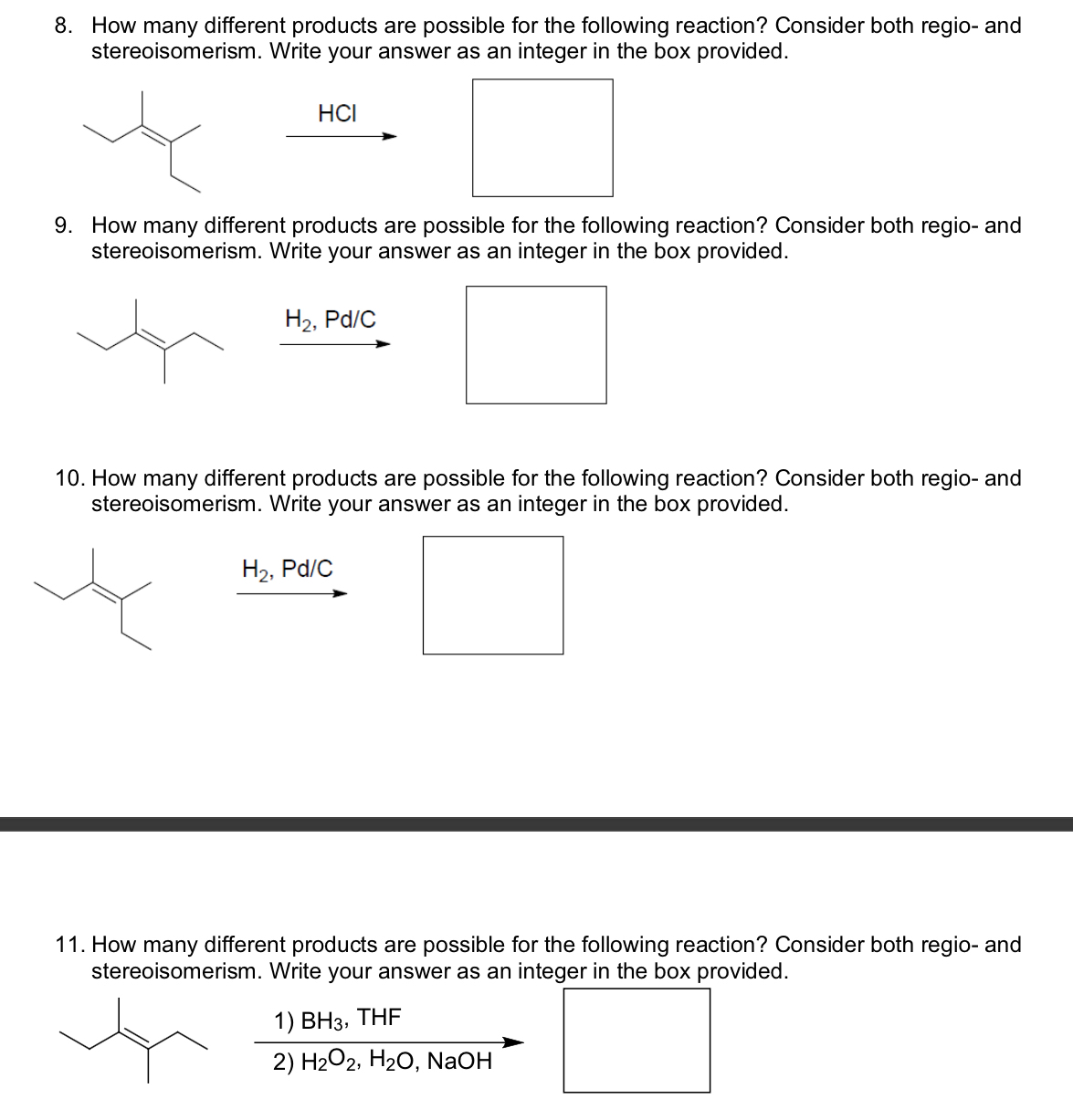 Solved How many different products are possible for the | Chegg.com