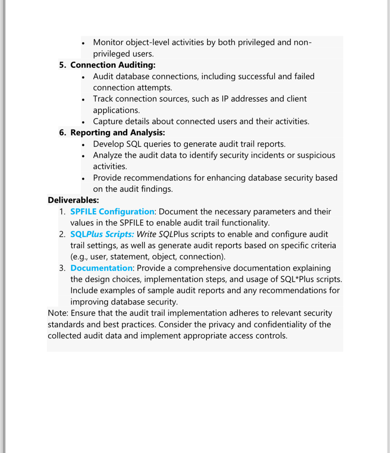 Solved 2nd ﻿Project Title: Database Audit Trail | Chegg.com