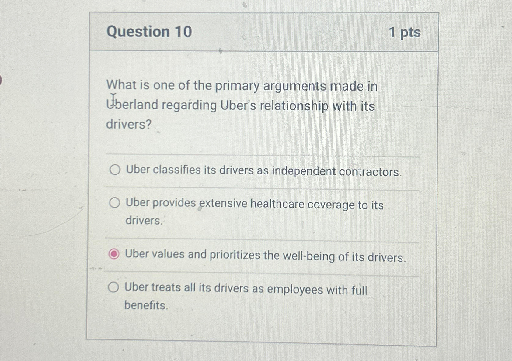 Solved Question 101ptsWhat is one of the primary arguments | Chegg.com