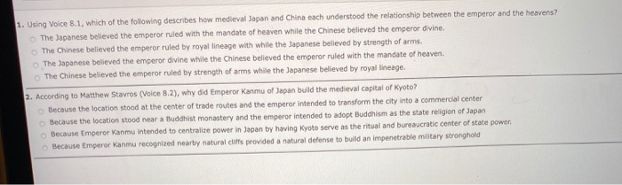 Solved 1. Using Voice 8.1, which of the following describes | Chegg.com