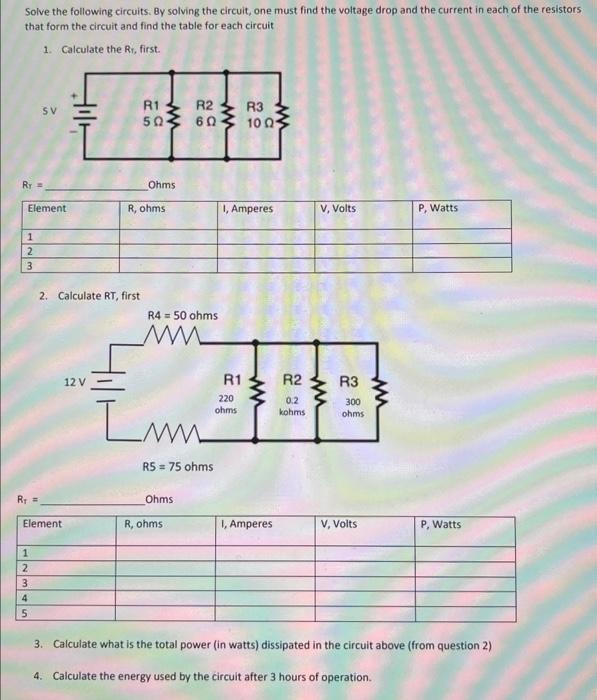 Solved Solve the following circuits: By solving the circuit, | Chegg.com