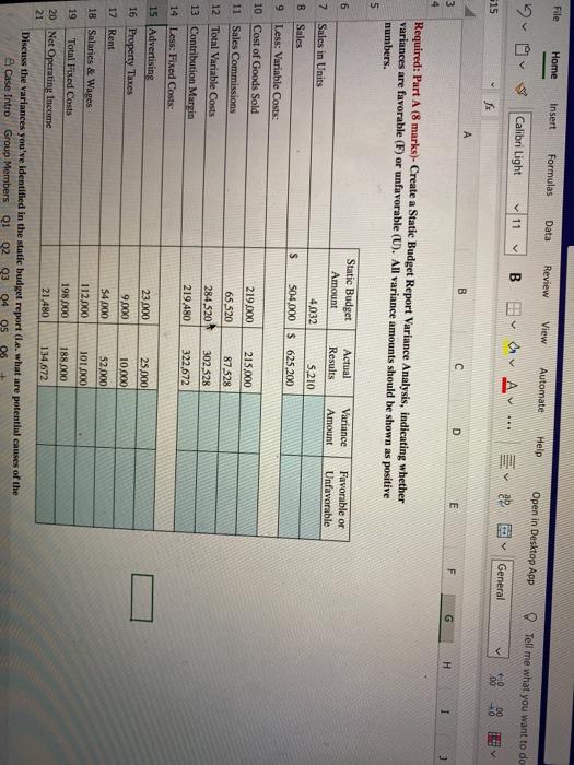 Solved File Home Insert Formulas Data Review View Automate | Chegg.com