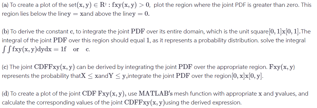 Solved Problem. In this assignment, you will compute a joint | Chegg.com