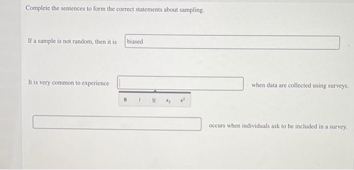 Solved Complete the sentences to form the correct statements | Chegg.com