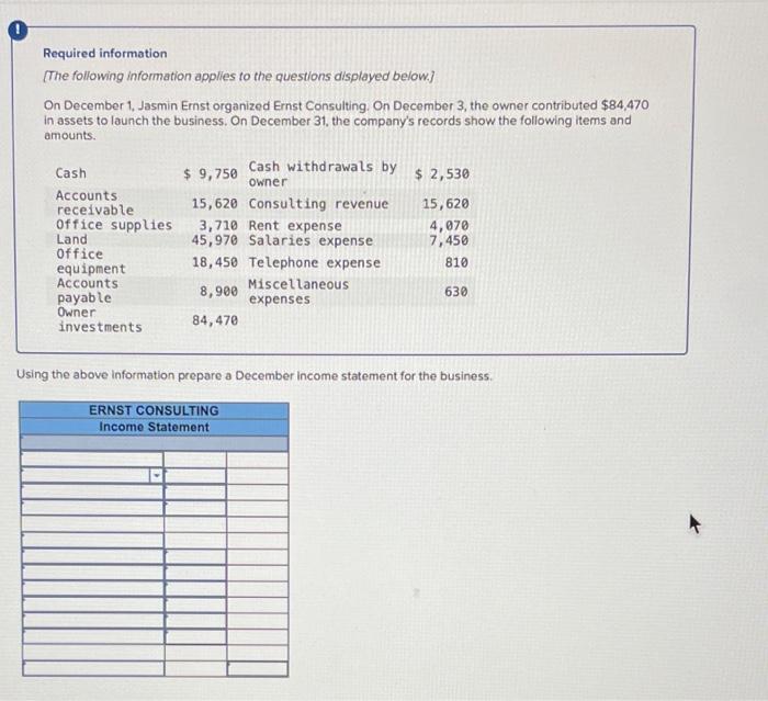 Solved Required information [The following information | Chegg.com