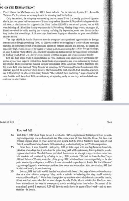 Solved 8. What is RJR's current principal business strategy? | Chegg.com