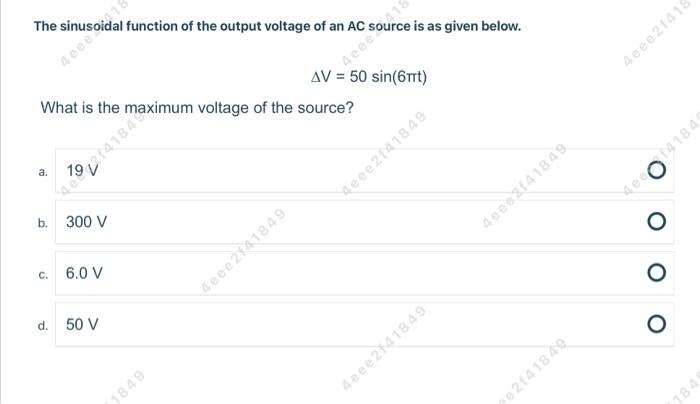 Solved seee 4eee2141 The sinusoidal function of the output | Chegg.com