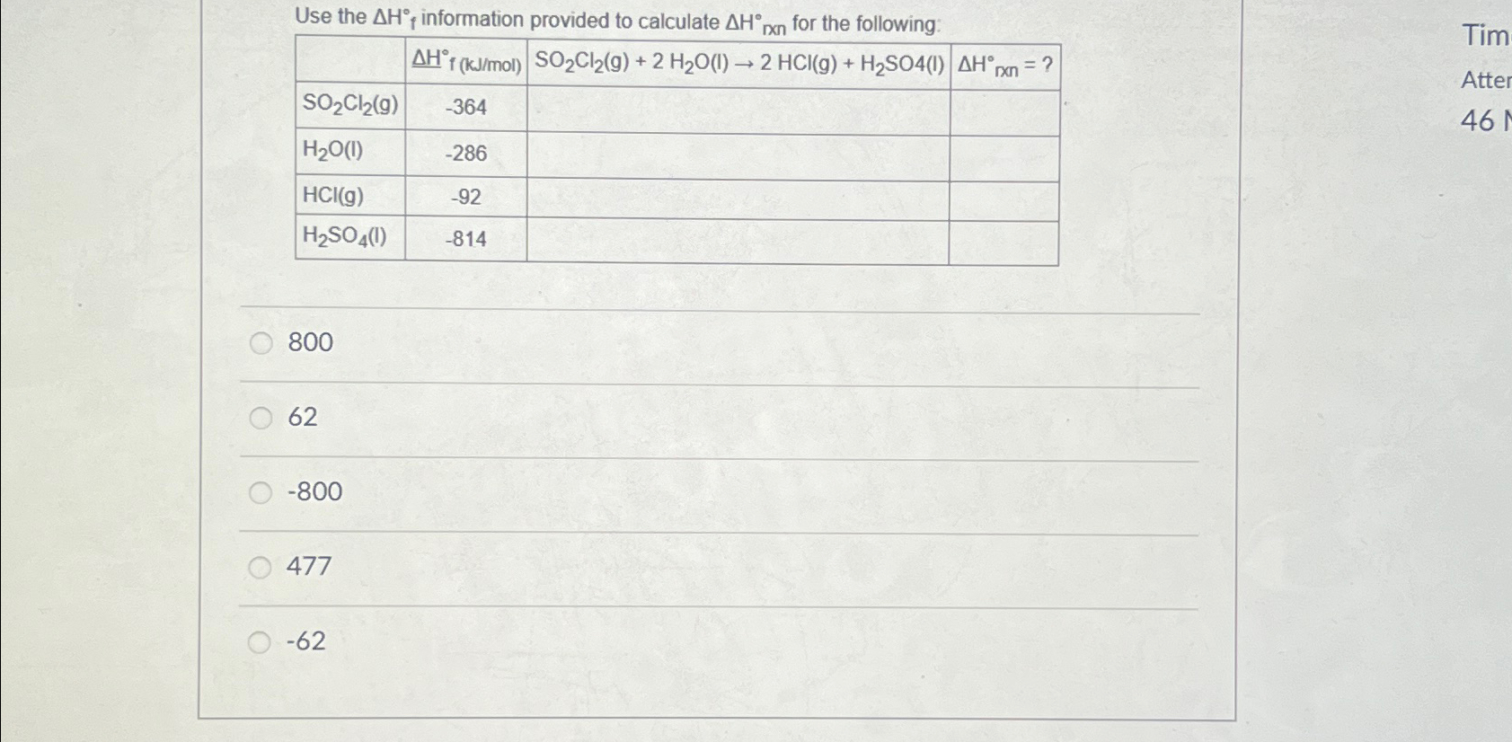 Solved Use the ΔH°f ﻿information provided to calculate | Chegg.com