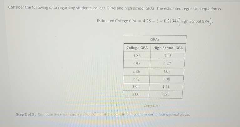 Solved Consider the following data regarding students' | Chegg.com