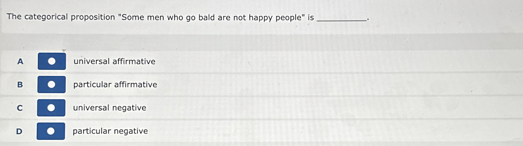 Solved The categorical proposition "Some men who go bald are | Chegg.com