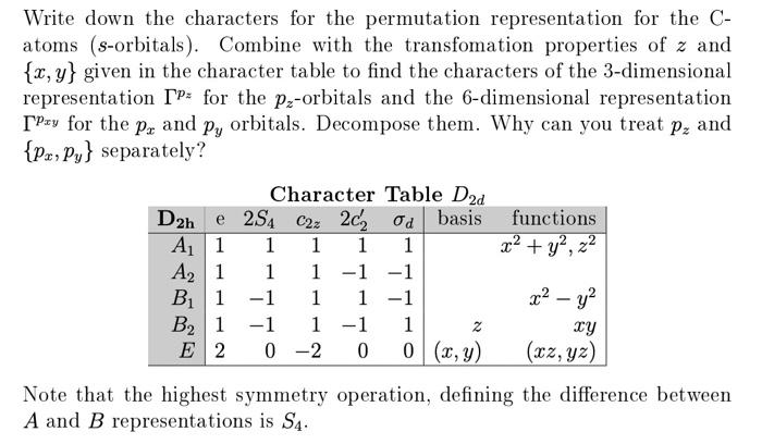 Solved Write down the characters for the permutation | Chegg.com