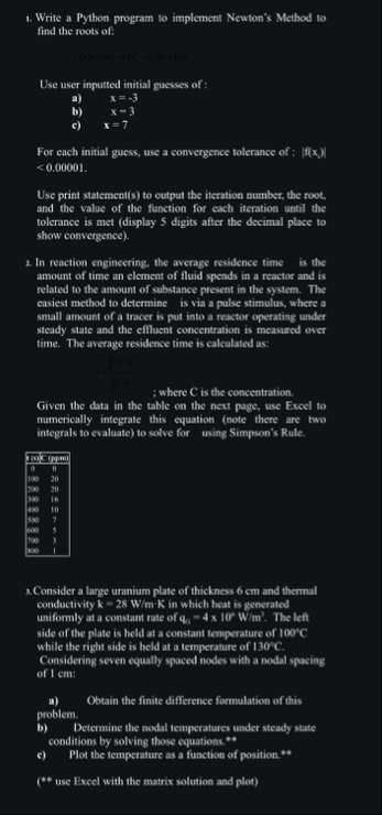 Solved Write a Python program to implement Newton's Method | Chegg.com