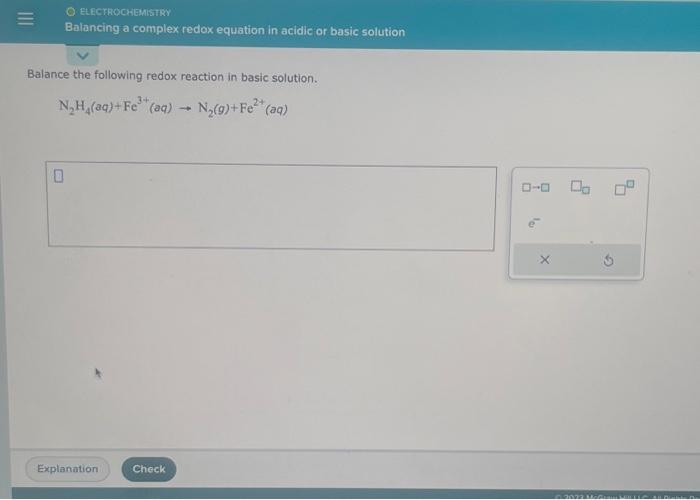 Solved Balance the following redox reaction in basic | Chegg.com