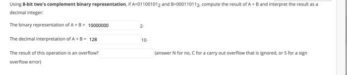 Solved Using 8-bit two's complement binary representation, | Chegg.com