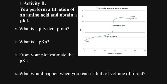 Solved Activity B. You perform a titration of an amino | Chegg.com