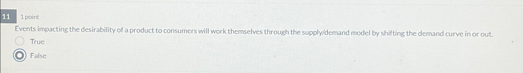 Solved 1 ﻿pointEvents impacting the desirability of a | Chegg.com