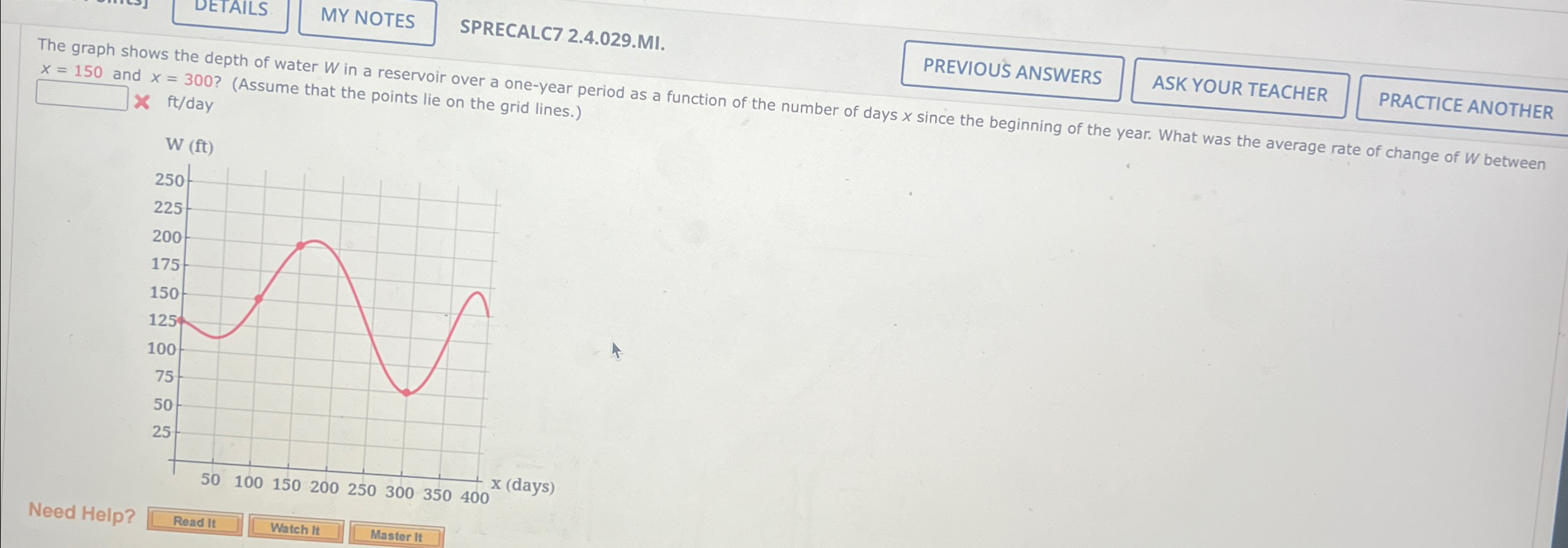 Solved SPRECALC7 2.4.029.MI.PREVIOUSे ﻿ANSWERSPRACTICE | Chegg.com