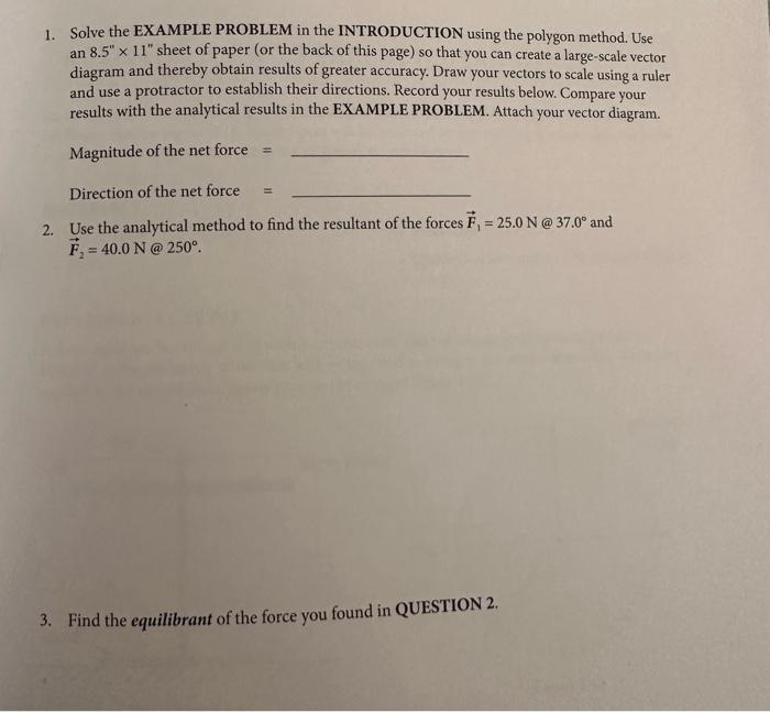Solved 1. Solve the EXAMPLE PROBLEM in the INTRODUCTION | Chegg.com
