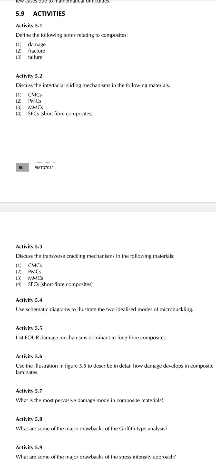 Solved Activity 5.1 Define the following terms relating to | Chegg.com