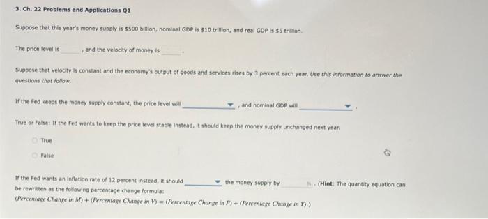 Solved 3. Ch. 22. Problems and Applieations Q1 Suppose that | Chegg.com