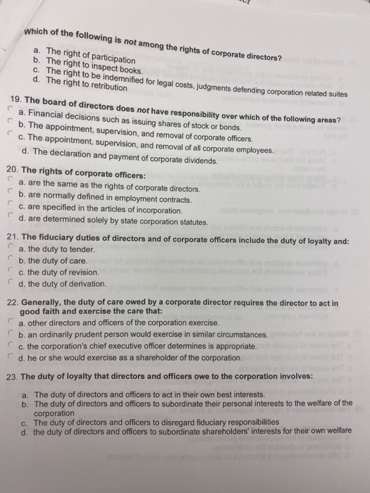 Solved Which of the following is not among the rights of | Chegg.com