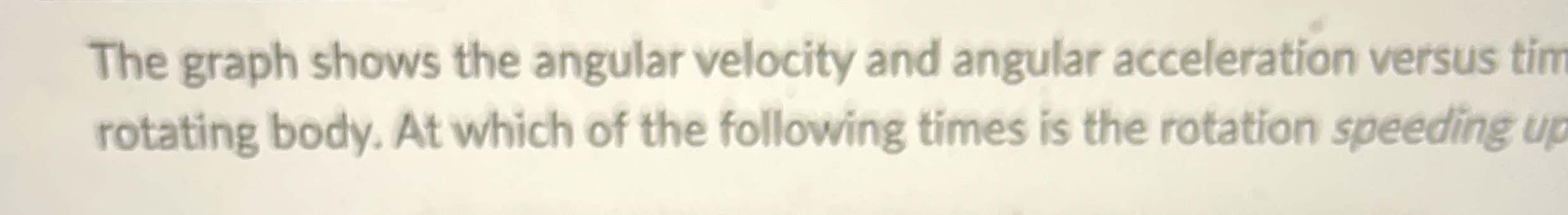 Solved The graph shows the angular velocity and angular | Chegg.com