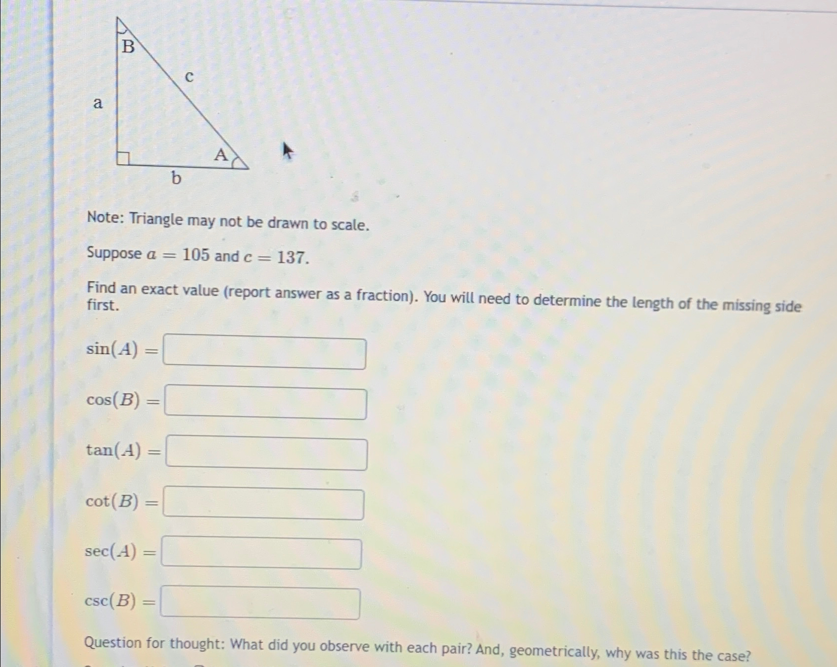 Solved Note: Triangle may not be drawn to scale.Suppose | Chegg.com