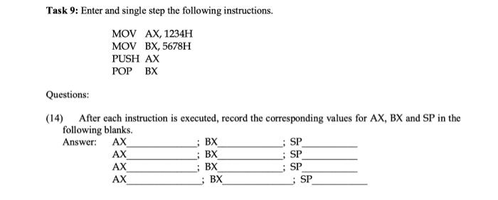 Task 1: (Familiarization with emu8086) Follow the | Chegg.com