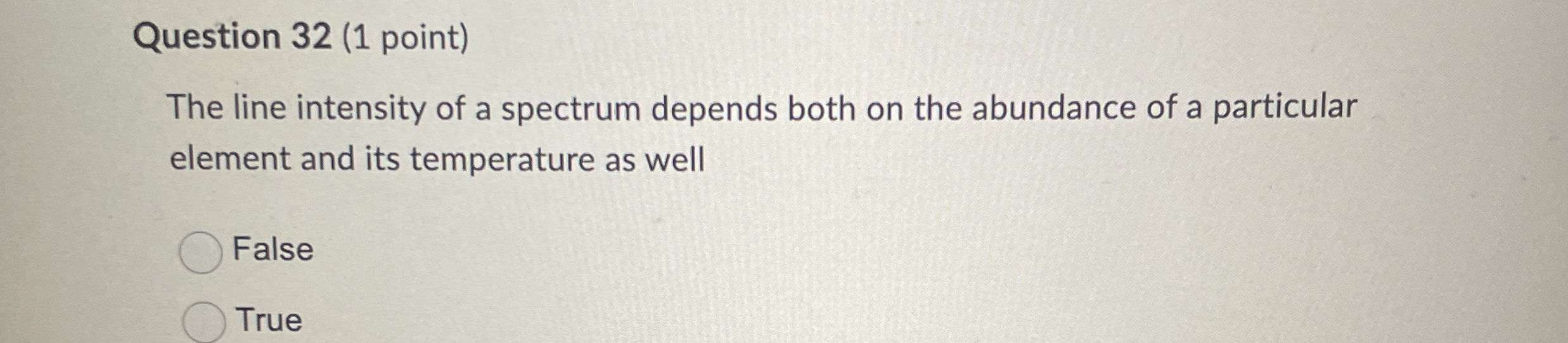 Solved Question 32 (1 ﻿point)The line intensity of a | Chegg.com