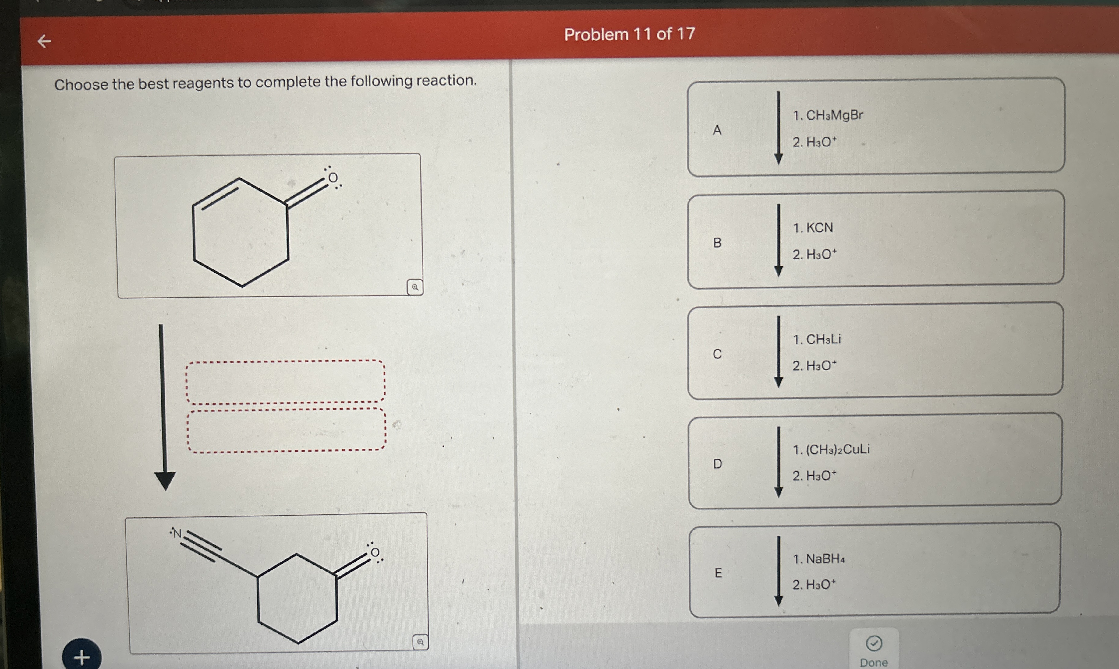Solved Choose the best reagents to complete the following | Chegg.com