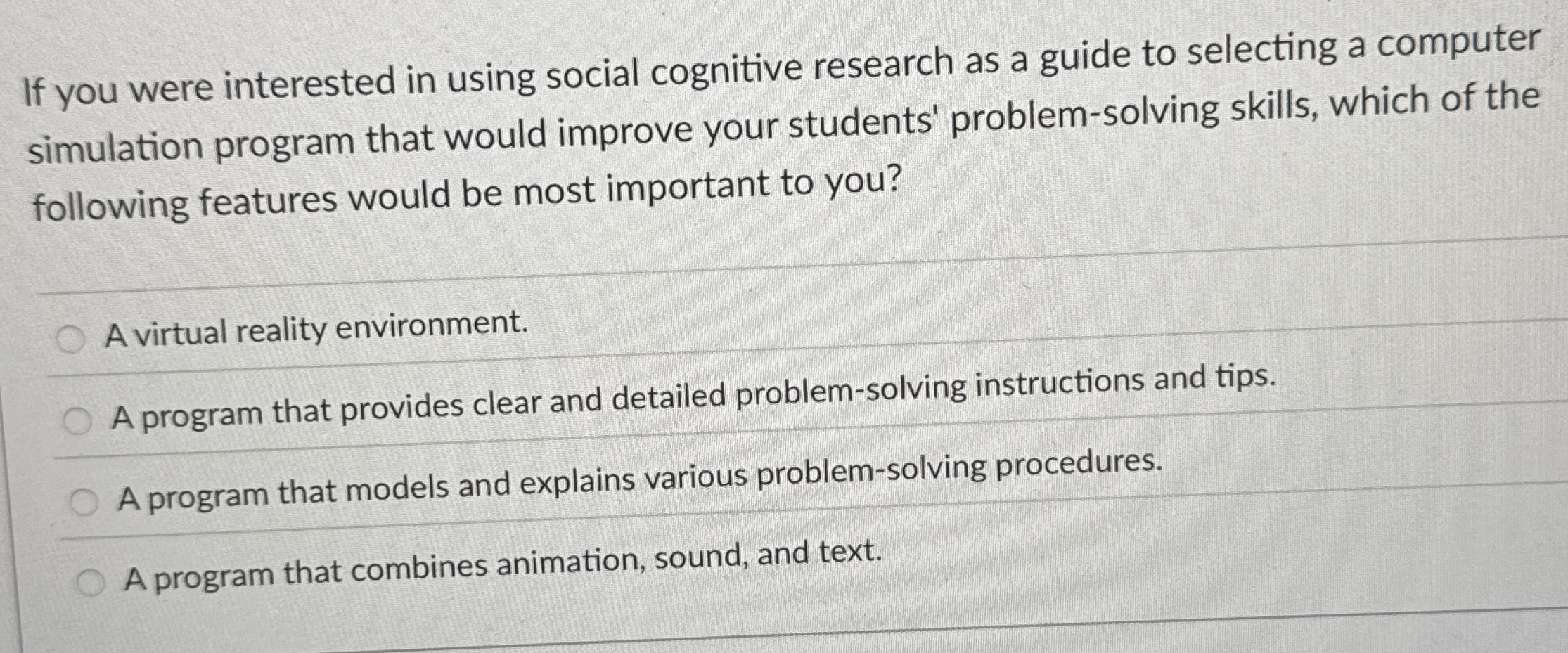 Solved If you were interested in using social cognitive | Chegg.com
