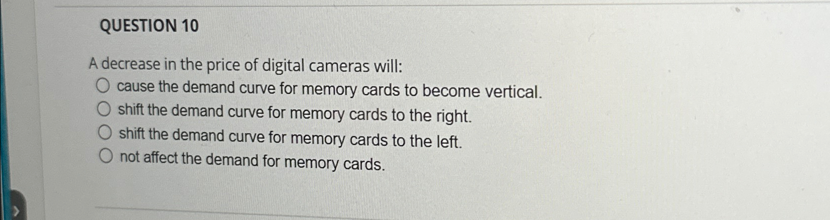 Solved QUESTION 10A decrease in the price of digital cameras | Chegg.com