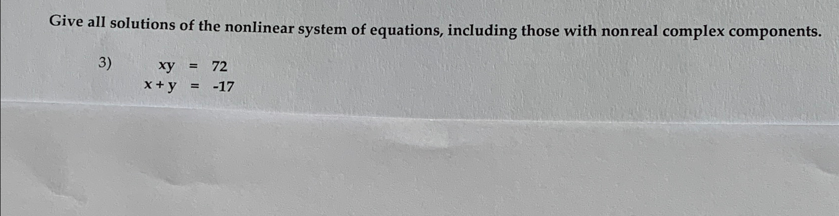 Solved Give all solutions of the nonlinear system of | Chegg.com