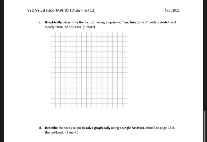 Solved c. Graphically determine the solution using a system | Chegg.com
